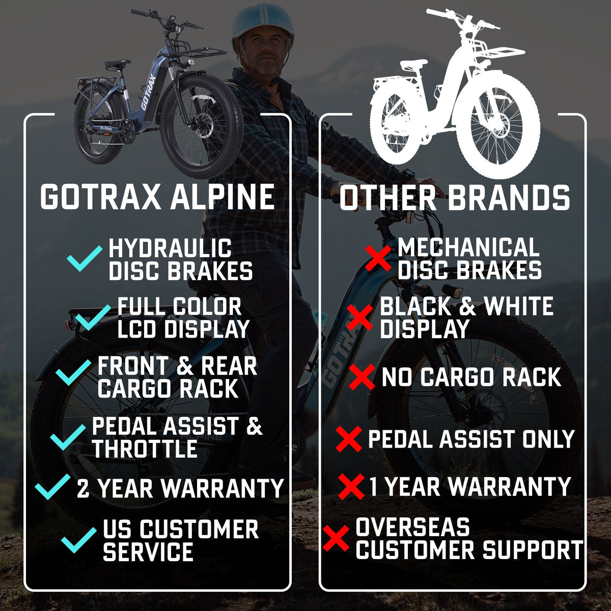 Alpine Fat Tire Electric Bike - GOTRAX.com