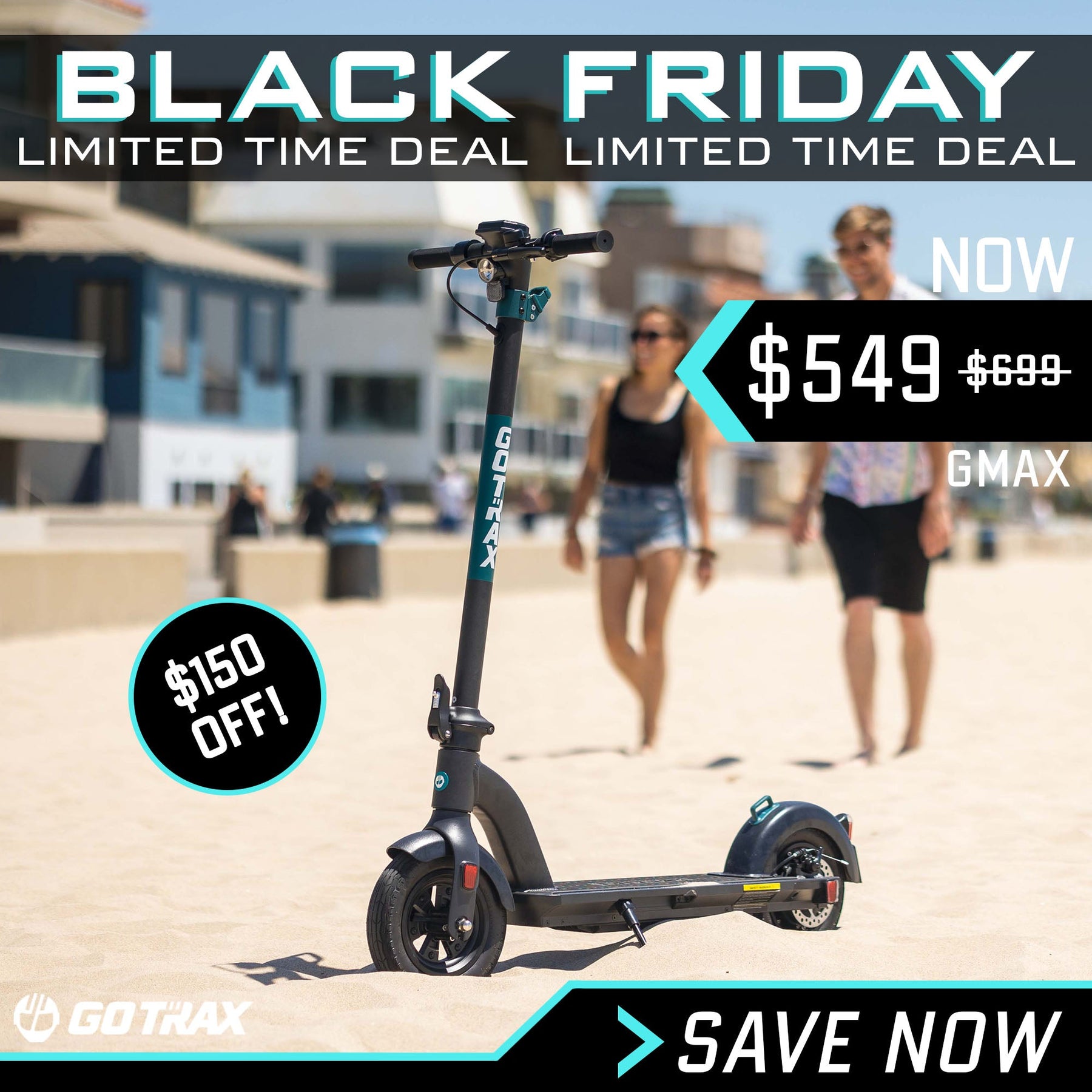 GOTRAX GMAX Electric Scooter - 20mph 45mi Range